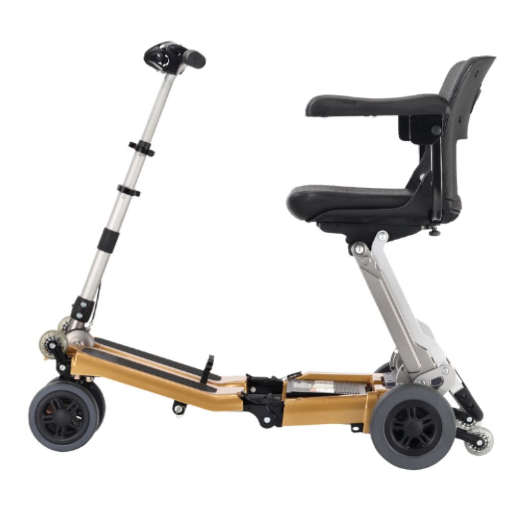 FreeRider Luggie Golden Elite Folding Mobility Scooter, Golden - Give 5 ...